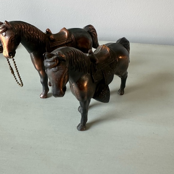 Accents | Vintage Metal Bronze Colored Horses Statues Figurines | Poshmark